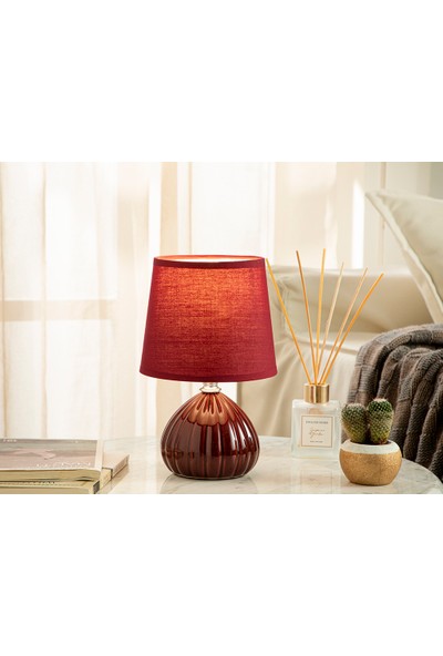 English Home Palin Abajur 12X12X24 cm Bordo