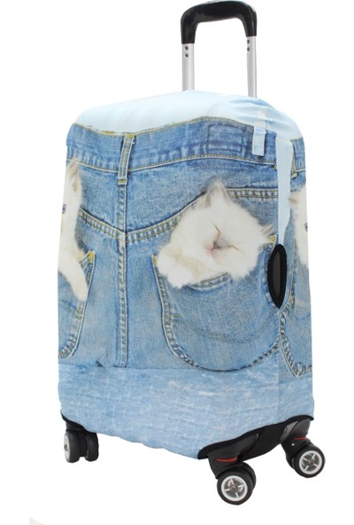 Debreli Valiz Kılıfı, Bavul Kılıfı - Kedili Pantolon 2