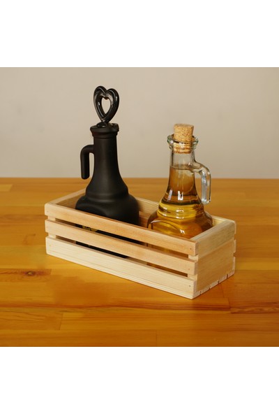 Mutfak Tezgâhı, Yemek Masası Üzeri Ahşap Sepet, Baharatlık