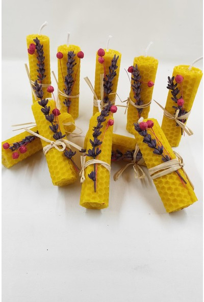 Doğal Balmumu Lavanta Detaylı Rulo Sarım 10'lu Set