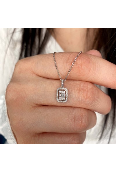 KAYRA Baget Taşlı Pırlanta Kolye PK38