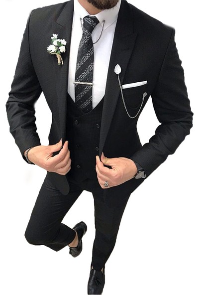 Frederick Erkek Yelekli Takım Elbise