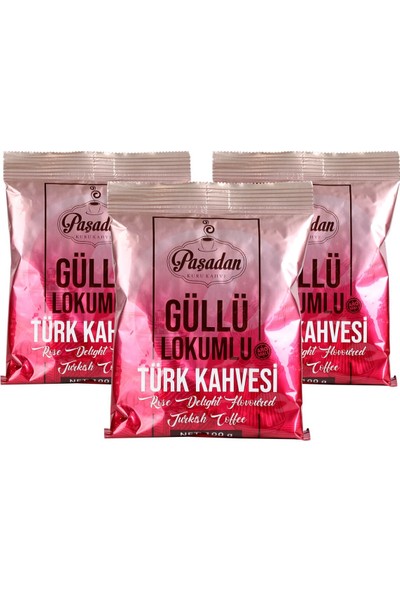 Paşadan Güllü Lokumlu Türk Kahvesi 100 gr x 3'lü