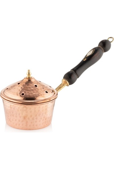 Zeynep Büyükbay Bakır Sedef Taşlı Düz Buhurdanlık (Tütsülük)