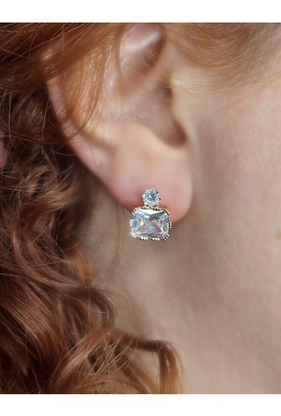 Noia Silver Rose Taşlı Küpe