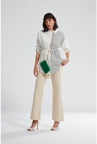 Mizalle Zincir Askılı Yeşil Cüzdan Çanta