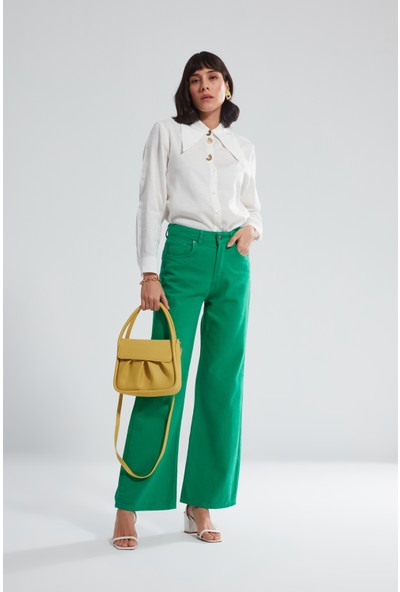 Mizalle Mat Dokulu Sarı El ve Omuz Çantası