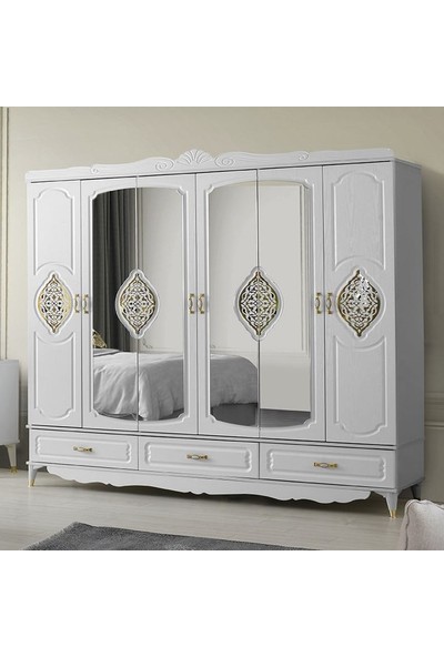 Güney Mobilya Komple Mdf Seher 6 Kapılı Beyaz Country Yatak Odası Takımı Ücretsiz Montaj Güney Mobilya Komple Mdf Seher 6 Kapılı Beyaz Country Yatak Odası Takımı Ücretsiz Montaj