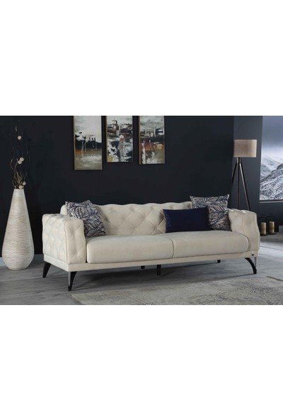 Ipek Mobilya Argos 3'lü Koltuk ( Krem ) Ipek Mobilya Argos 3'lü Koltuk ( Krem )