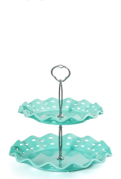 Turkuaz Renk Iki Katlı Kurabiyelik