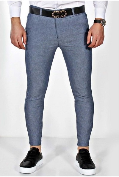 Dj Plus DJ01 Erkek Slim Fit Mavi Keten Pantolon Dj Plus DJ01 Erkek Slim Fit Mavi Keten Pantolon