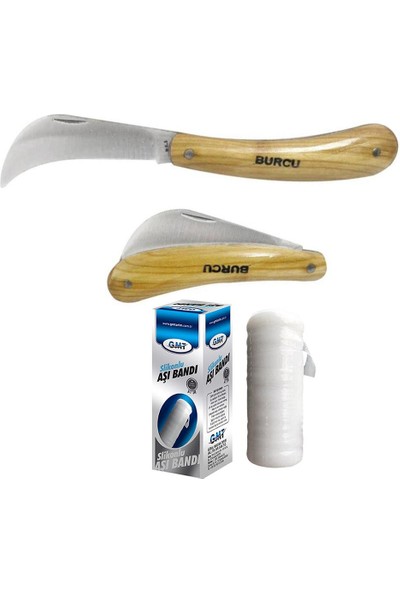 Burcu Aşı Bıçağı Ceviz Aşı Çakısı 19 cm + Aşı Bandı (2'li Paket)