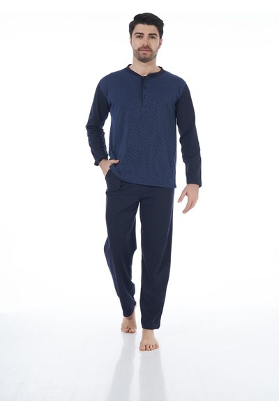 Estiva Erkek Penye Uzun Kollu Pijama Takımı
