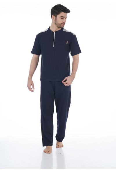 Estiva Erkek Penye Apolet Desenli Kısa Kollu Pijama Takımı Estiva Erkek Penye Apolet Desenli Kısa Kollu Pijama Takımı