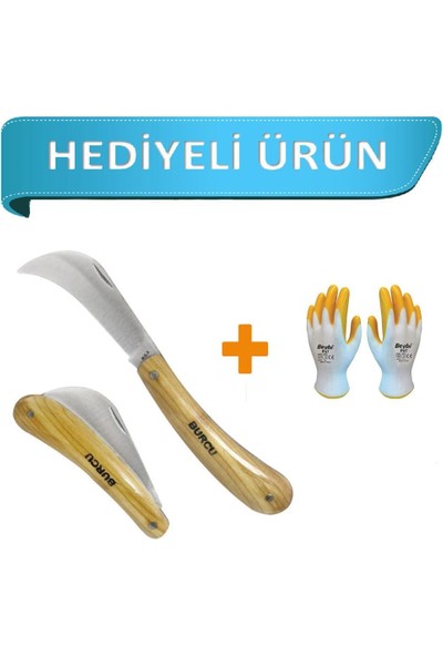 Telvesse Burcu Aşı Bıçağı Ceviz Aşı Çakısı 19 cm (Eldiven Hediyeli)