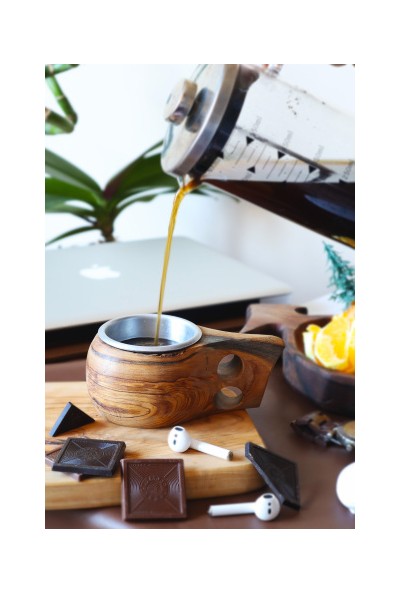 Zeytin Ağacı Ahşap Kuksa Mug 180 Ml Zeytin Ağacı Ahşap Kuksa Mug 180 Ml