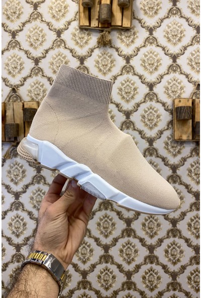 Krem Şeffaf Taban Yüksek Kalite Çorap Ayakkabı