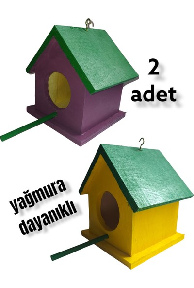 Natura Life Ahşap Kuş Yuvası Dış Mekan Suya Dayanıklı 2 Adet Natura Life Ahşap Kuş Yuvası Dış Mekan Suya Dayanıklı 2 Adet