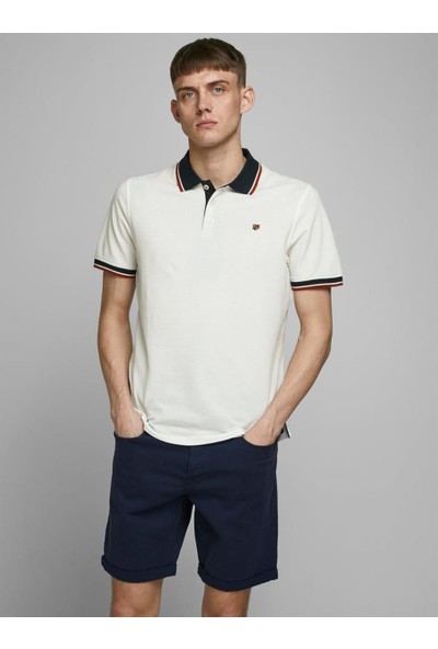 Jack & Jones Jack&jones 12169064 Yakali Erkek Tshirt - Beyaz