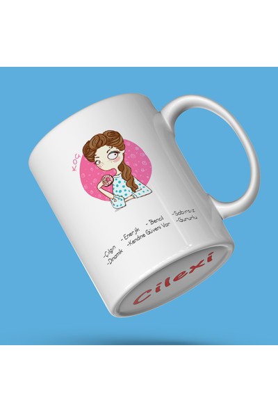 Koç Burcu ve Özellikleri Yazılı Baskılı Kupa Bardak