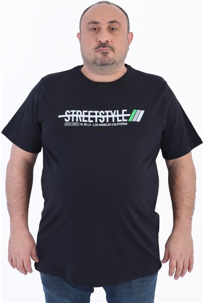 Starbattal Büyük Beden Erkek T-Shirt Bis Yaka Streetsyle Siyah 22103 Starbattal Büyük Beden Erkek T-Shirt Bis Yaka Streetsyle Siyah 22103