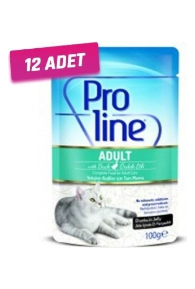 12 Adet - Proline Ördekli Pouch Jelly Yetişkin Kedi Konservesi 100 gr 12 Adet - Proline Ördekli Pouch Jelly Yetişkin Kedi Konservesi 100 gr