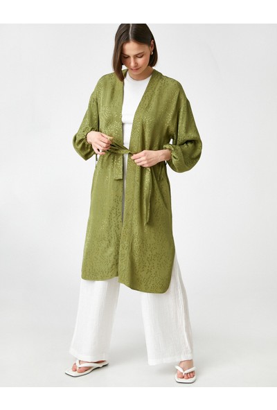 Koton Kadın Uzun Kollu Beli Bağlamalı Kimono