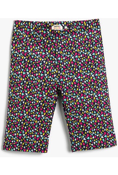 Koton 2SKG40022AK Lastikli Dar Kalıp Lacivert Kız Çocuk Tayt