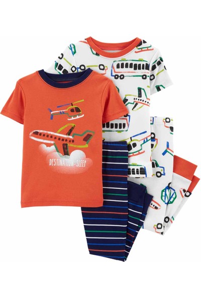 Carter's Erkek Bebek Uçak Desenli Pijama Seti 4'lü Paket Carter's Erkek Bebek Uçak Desenli Pijama Seti 4'lü Paket