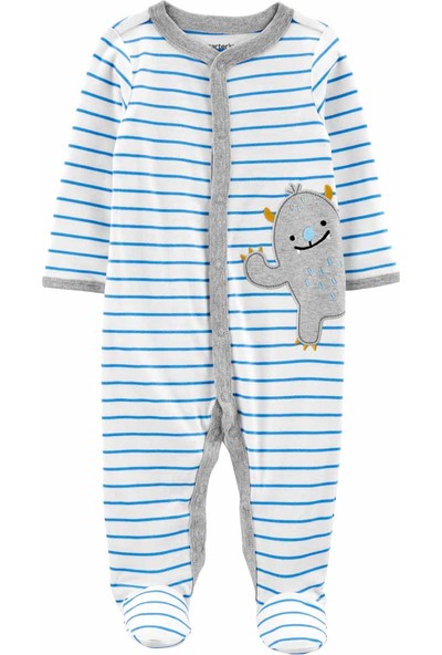 Erkek Bebek Uzun Kollu Patikli Tulum Mavi Erkek Bebek Uzun Kollu Patikli Tulum Mavi