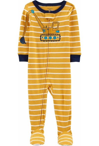 Carter's Küçük Erkek Çocuk Çizgili Pamuk Tulum Uzun Kollu