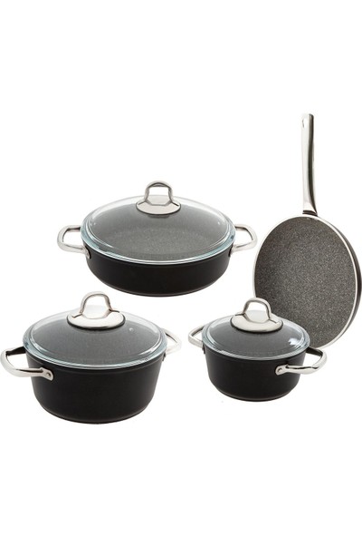 Jumbo Darci Black 7 Parça Tencere Seti Jumbo Darci Black 7 Parça Tencere Seti
