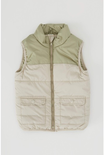 DeFacto Erkek Bebek Dik Yaka Renk Bloklu Dolgulu Şişme Yelek W6525A222SP DeFacto Erkek Bebek Dik Yaka Renk Bloklu Dolgulu Şişme Yelek W6525A222SP