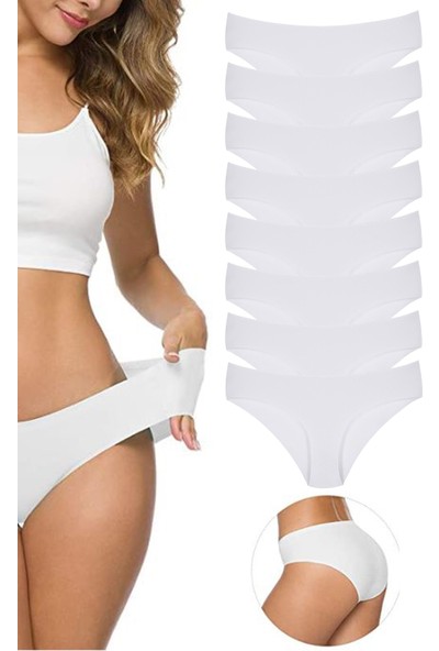 Royaleks 8 Adet Kadın Dikişsiz Lazer Kesim Esnek Iz Yapmayan Külot Beyaz Royaleks 8 Adet Kadın Dikişsiz Lazer Kesim Esnek Iz Yapmayan Külot Beyaz