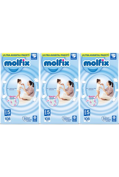 Molfix Ultra Avantaj Paketi 5 Numara 11-18 kg 3 Paket 324 Adet Molfix Ultra Avantaj Paketi 5 Numara 11-18 kg 3 Paket 324 Adet