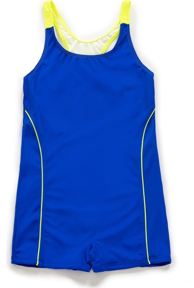 Endeep Kız Çocuk Saks Mavi Yüzücü Mayo