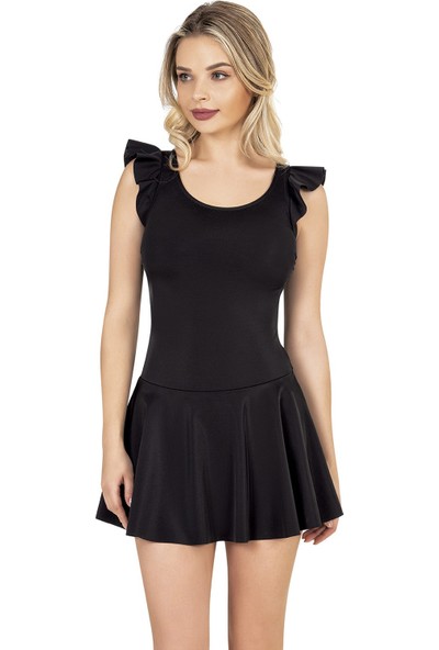 Endeep Kadın Fırfır Detaylı Etekli Siyah Mayo Endeep Kadın Fırfır Detaylı Etekli Siyah Mayo