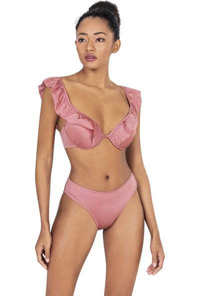 Endeep Kadın Balenli Fırfır Detaylı Bikini Takımı Endeep Kadın Balenli Fırfır Detaylı Bikini Takımı