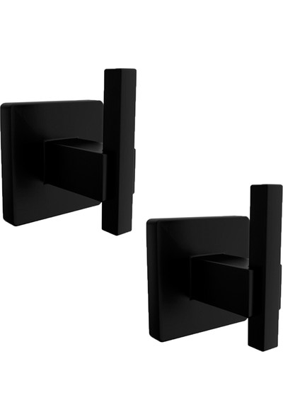 Fndhome Siyah Kare Tekli Bornoz Askılık 2 Li Takım