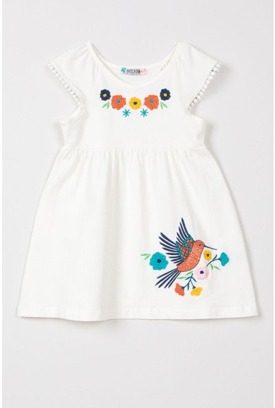 İsobel Kids Kız Çocuk Nakışlı Elbise