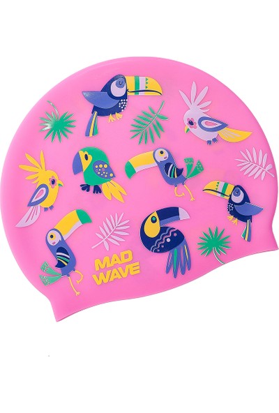 Mad Wave Silicone Cap Parrots Yellow, Green, Pink Mad Wave Silicone Cap Parrots Yellow, Green, Pink
