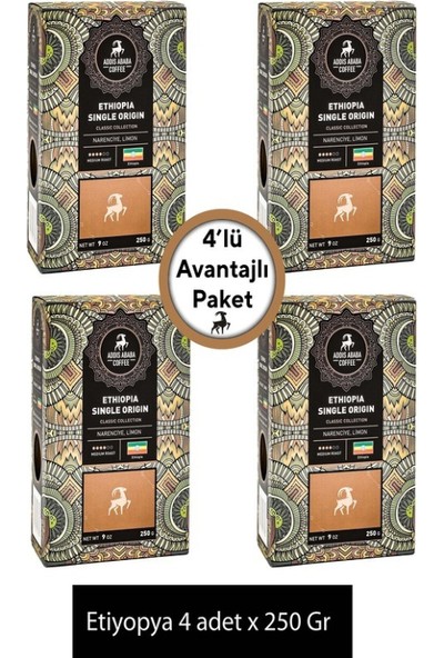 Etiyopya Single Origin Coffee 4 Lü Avantajlı Paket 1.000 Gram Etiyopya Single Origin Coffee 4 Lü Avantajlı Paket 1.000 Gram