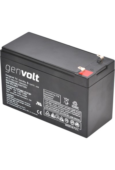 Genvolt 12V 7AH Alarm Ups Kepenk Bakımsız Kuru Akü Genvolt 12V 7AH Alarm Ups Kepenk Bakımsız Kuru Akü