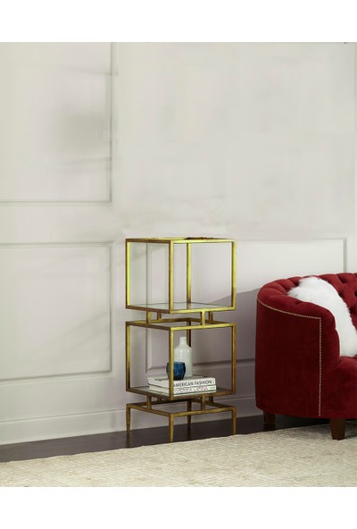 Hitit Dekorasyon Olope Gold Metal 2 Raflı Kitaplık Çiçeklik Gümüşlük Duvar Rafı Hitit Dekorasyon Olope Gold Metal 2 Raflı Kitaplık Çiçeklik Gümüşlük Duvar Rafı