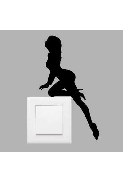 Dizayn All Dekoratif Kadın Silüeti Priz Etiket Sticker