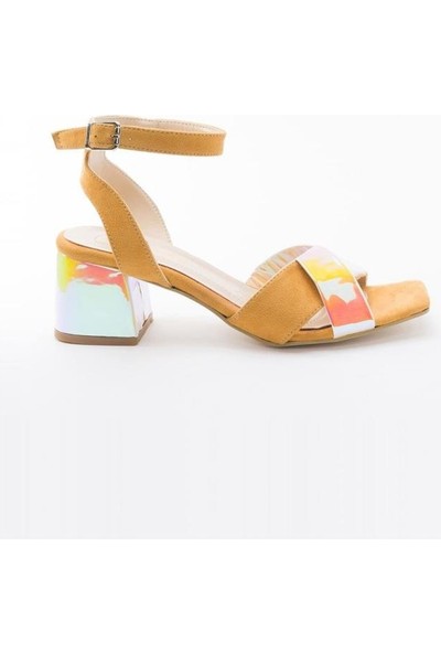 Bpm Hanes Hardal Süet Topuklu Ayakkabı