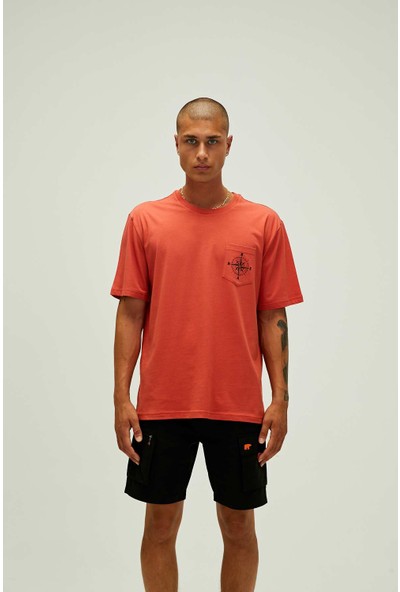 Bad Bear Erkek Compas T-Shirt -Turuncu