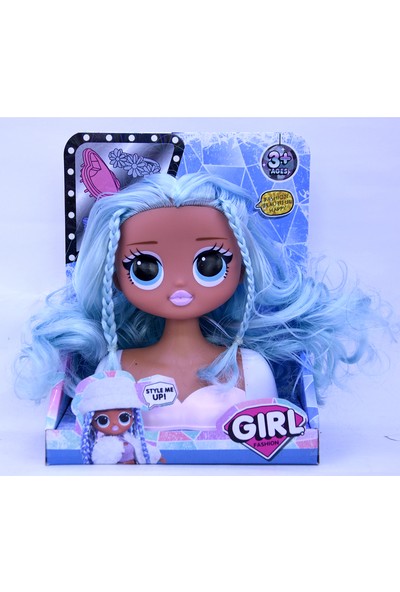 Lol Bebek Benzeri 15CM Büst Tarak Seti Buz Mavisi