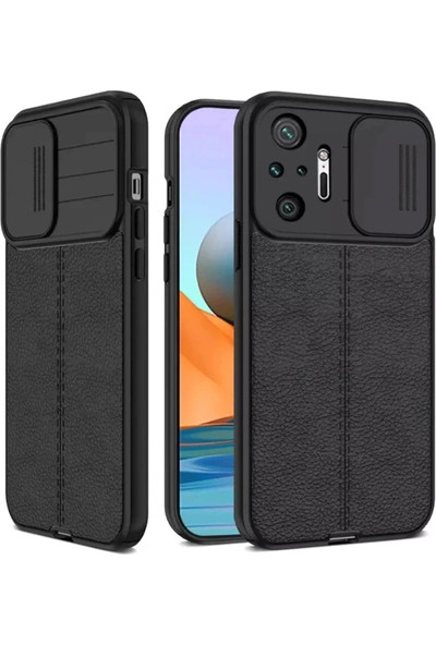 Cepotto Xiaomi Redmi Note 10 Pro Kılıf - Deri Görünüm Kızaklı Slide Case Cepotto Xiaomi Redmi Note 10 Pro Kılıf - Deri Görünüm Kızaklı Slide Case