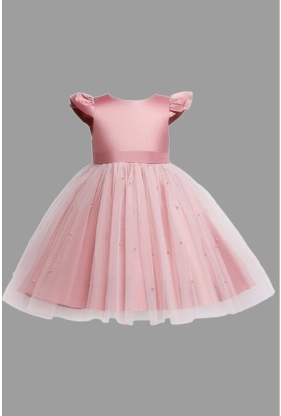 Nsm Pudra Fiyonk Detaylı Inci Etekli Kız Bebek Tütü Prenses Elbise Nsm Pudra Fiyonk Detaylı Inci Etekli Kız Bebek Tütü Prenses Elbise